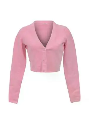 ALEXANDER WANG Logo-embossed Cropped Cardigan