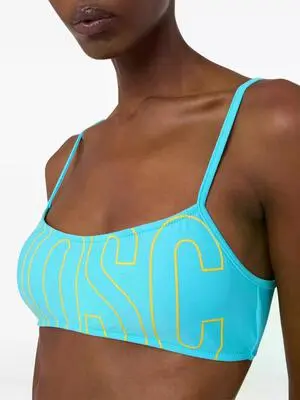 Moschino Print Lycra Bikini Top - Blue