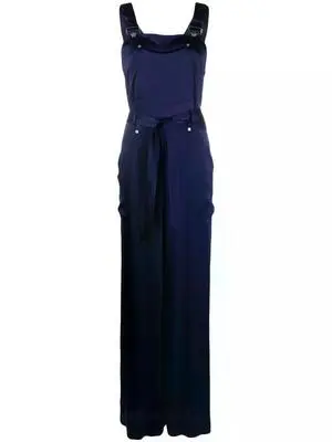 Alberta Ferretti Contrasting Stitch Jumpsuit - Blue