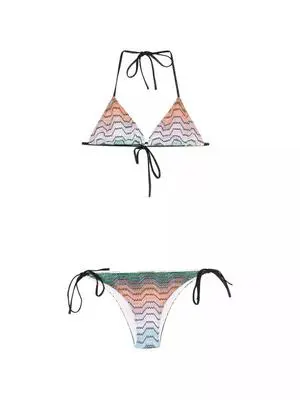 Missoni Zigzag Knit Triangle Bikini - Orange