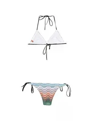 Missoni Zigzag Knit Triangle Bikini - Orange