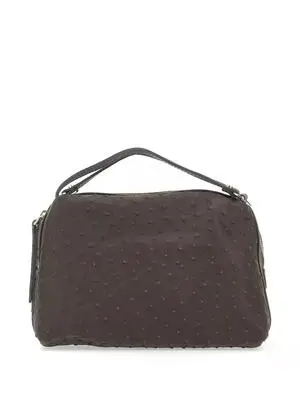 GIANNI CHIARINI Small Alifa Ostrich-effect Tote Bag - Brown