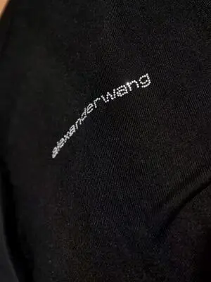 Alexander Wang Crystal-embellished Logo Cardigan