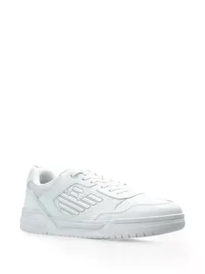 EA7 Logo-embossed Leather Sneakers