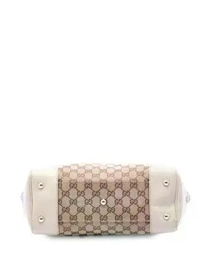 Gucci Gg Canvas Web Mayfair Tote Bag - White
