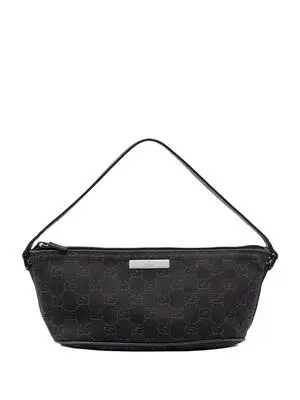 Gucci Gg Denim Boat Shoulder Bag - Brown
