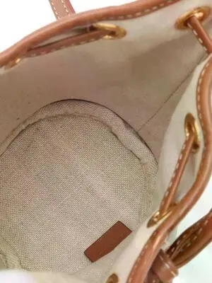 Celine Micro Triomphe Embroidered Canvas Drawstring Bucket Bag
