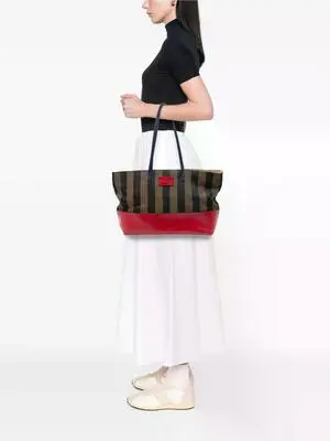 Fendi Pequin Canvas Roll Tote Bag