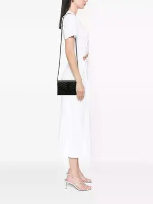 Saint Laurent Cassandre Monochrome Envelope Chain Wallet Crossbody Bag - Black