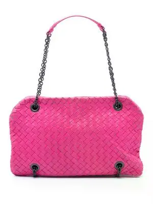 Bottega Veneta Nappa Intrecciato Duo Shoulder Bag - Pink