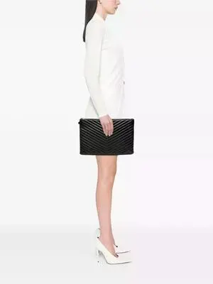 Saint Laurent Leather Monogram Document Holder Clutch