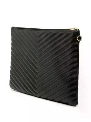 Saint Laurent Leather Monogram Document Holder Clutch