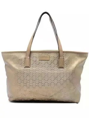 Gucci Medium Gg Imprimé Tote Bag - Gold