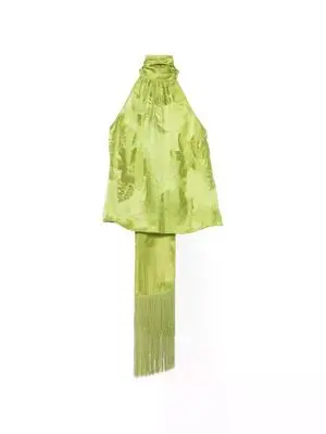 Retrofete Martana Fringed-tie Top - Green