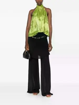 Retrofete Martana Fringed-tie Top - Green