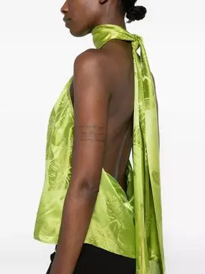 Retrofete Martana Fringed-tie Top - Green