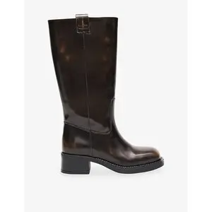 ALOHAS Sajan Leather Knee-high Boots - Brown Leather