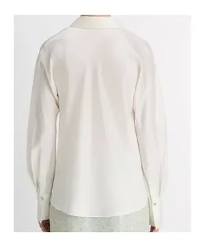 Vince Long-sleeved Shirt With Lapels And Curved Hem