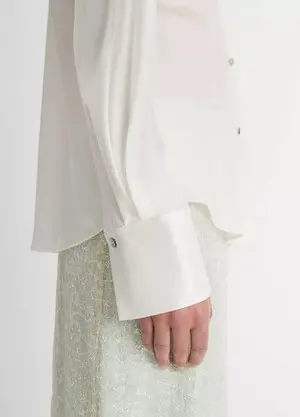 Vince Long-sleeved Shirt With Lapels And Curved Hem