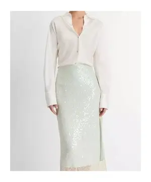Vince Long-sleeved Shirt With Lapels And Curved Hem
