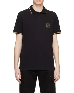 Versace Chest Logo-patch Polo Shirt