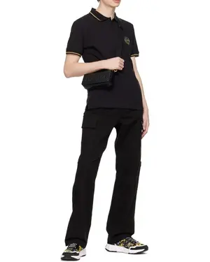 Versace Chest Logo-patch Polo Shirt