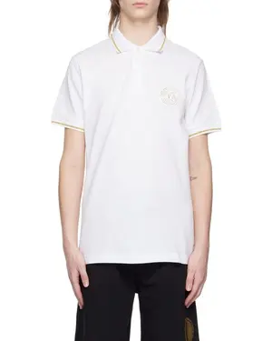 Versace Chest Logo-patch Polo Shirt