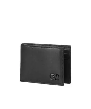 Valentino Garavani Vlogo Plaque Wallet - Black
