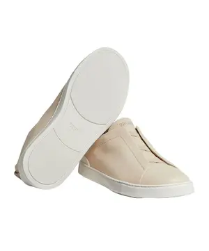 Zegna Triple Stitch Sneakers - Light Beige