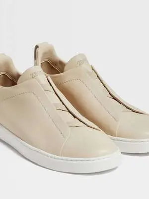 Zegna Triple Stitch Sneakers - Light Beige