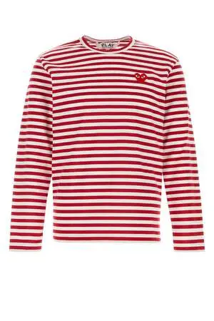 Play Comme Des Garcon Embroidered Cotton T-shirt