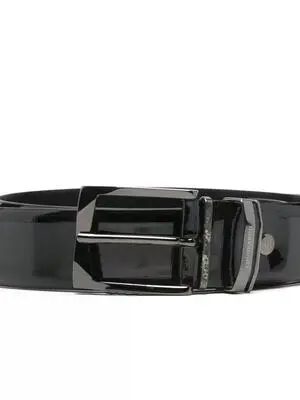 CARLO PIGNATELLI Patent Finish Buckle Belt - Black