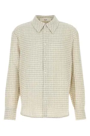 Séfr Embroidered Cotton Blend Wed Shirt - White