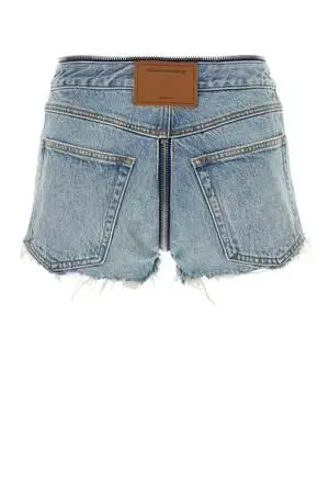 Alexander Wang Stonewashed Distressed Denim High-cut Shorts