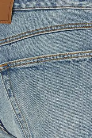 Alexander Wang Stonewashed Distressed Denim High-cut Shorts