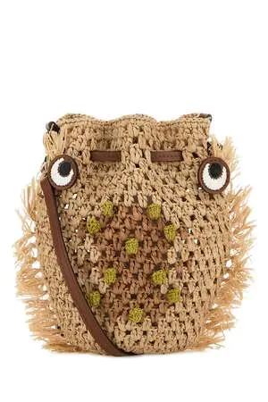 ANYA HINDMARCH Raffia Creature Bucket Bag - Light Brown