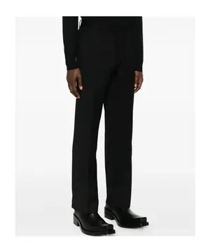 SUNFLOWER Tailored Straight-leg Trousers - Black
