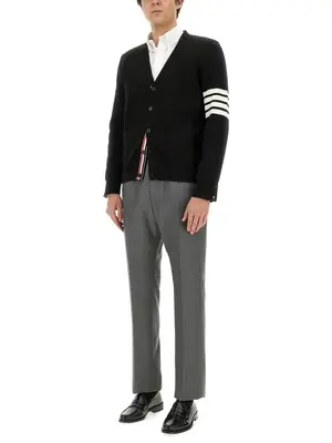 Thom Browne 4-bar V-neck Cardigan - Black