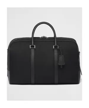 Prada Logo Plaque Zipped Travel Bag