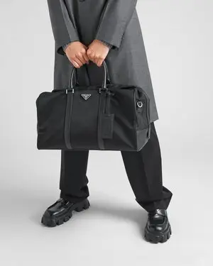 Prada Logo Plaque Zipped Travel Bag