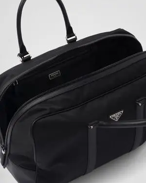 Prada Logo Plaque Zipped Travel Bag