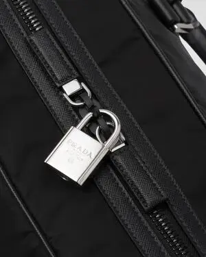 Prada Logo Plaque Zipped Travel Bag