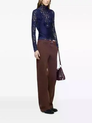 Rabanne Long-sleeved Lace Top - Blue