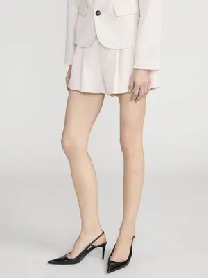 FRAME Pinstripe Belted Shorts