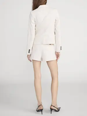 FRAME Pinstripe Belted Shorts
