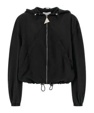 Attico Hooded Zip Bomber Jacket - Black
