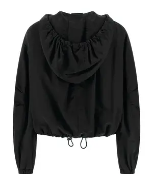 Attico Hooded Zip Bomber Jacket - Black