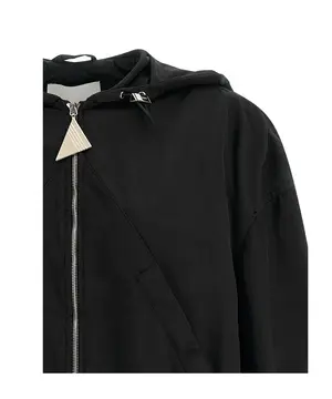 Attico Hooded Zip Bomber Jacket - Black