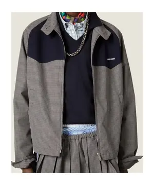 Miu Miu Gingham Check Blouson Jacket