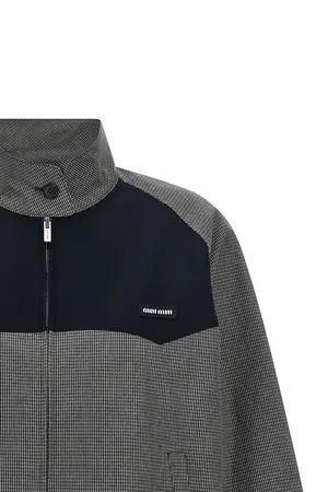 Miu Miu Gingham Check Blouson Jacket